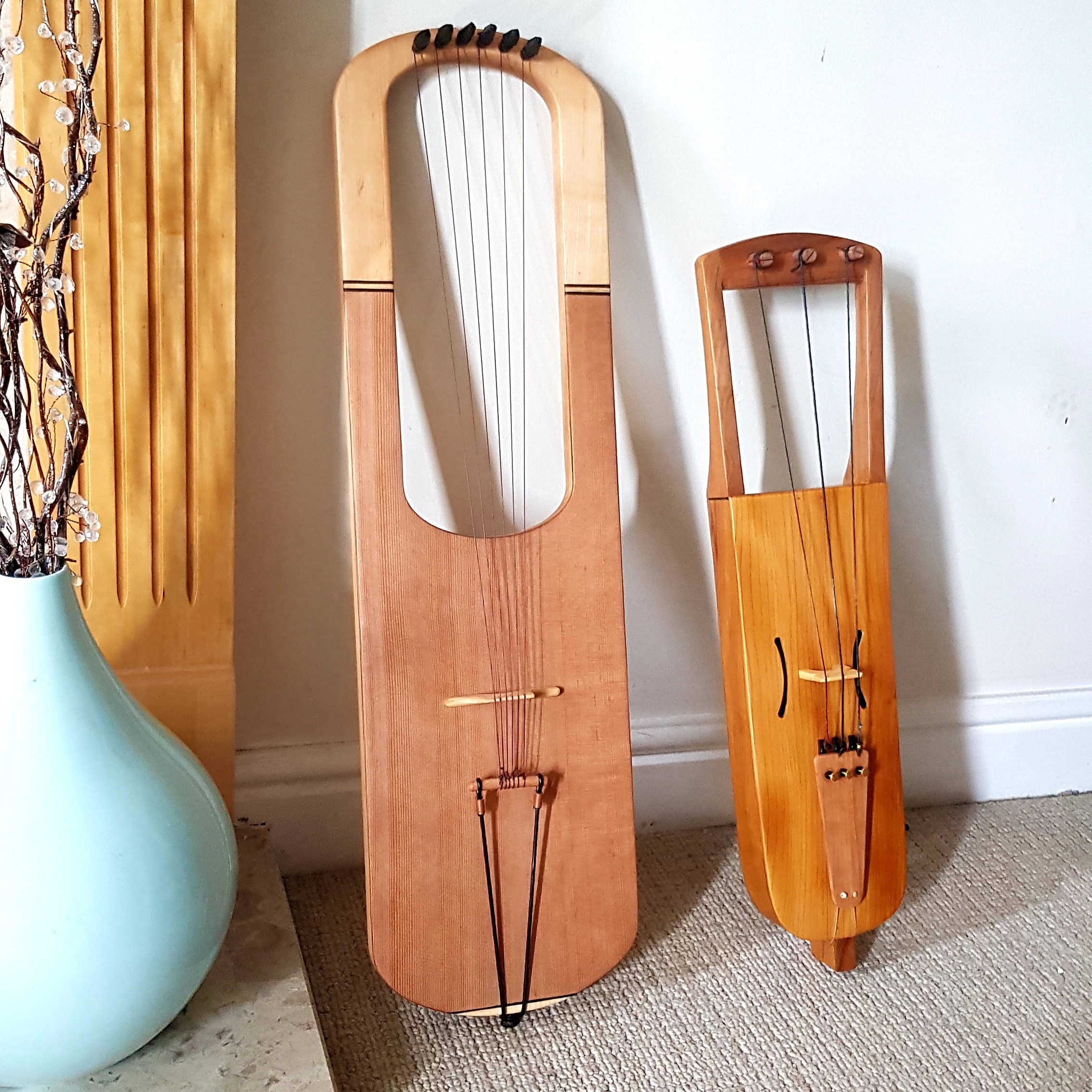 Cedar and ample nglo saxon lyre and Cedar apple wood bowed lyre in ...